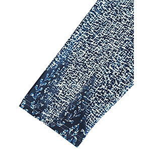 BAISHENGGT Womens Tunics Notch V Neck Tops 3/4 Sleeve Work Blouses Dressy Casual Going Out Shirts X-Large Navy Tribal