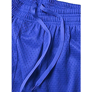 Hat and Beyond Mens Lightweight Basic Mesh Solid Basketball Jersey Workout Fitness Gym Shorts (4X-Large, 1ihb01_Royal Blue)