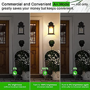 2-Pack Motion Sensor Outdoor Wall Lanterns, Waterproof Dusk to Dawn Outdoor Wall Sconces, Motion Activated Patio Wall Light Fixtures, Clear Glass Porch Lights Wall Mount for Entryway Doorway Garage