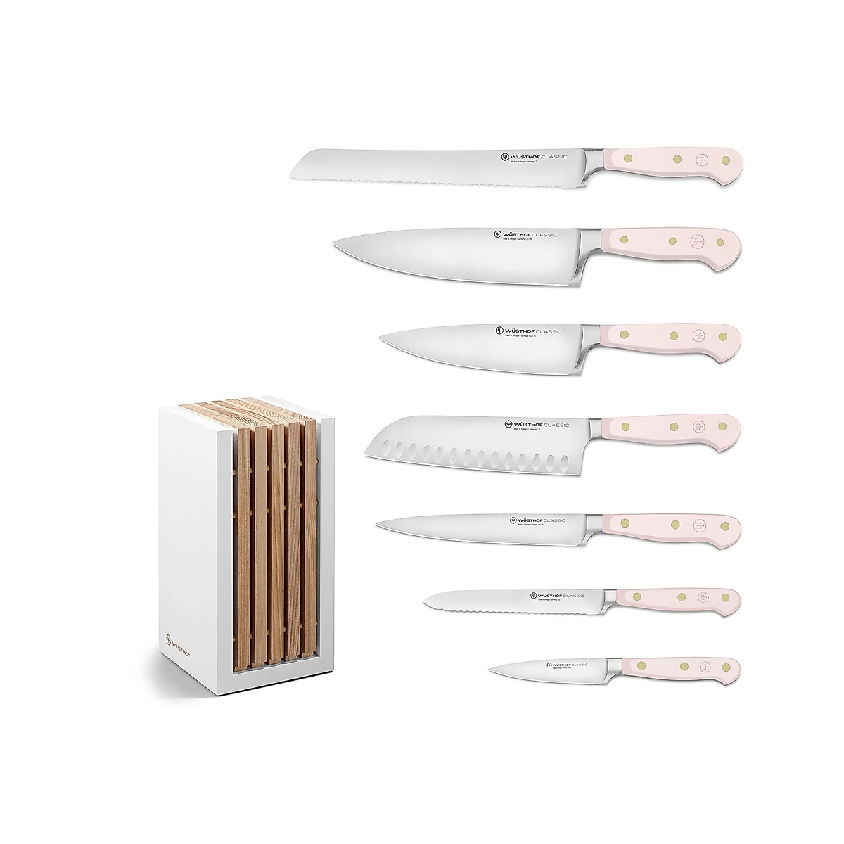 WÜSTHOF Classic Pink Himalayan Salt 8 Piece Knife Block Set