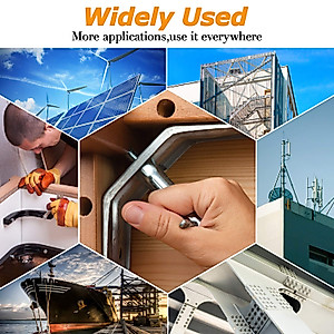 3/8-16x4 Stainless Steel Hex Head Screws Bolts, Nuts, Flat & Lock Washers Kits, 304 Stainless Steel 18-8,Fully Threaded,4 Sets