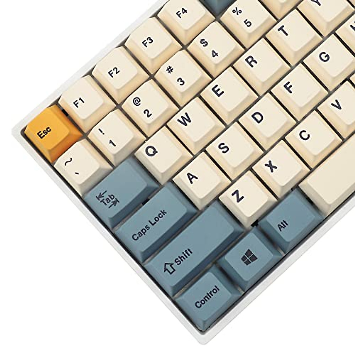 145 Apricot Yellow Dye-Sub Mac Keycaps Thick PBT Cherry Profile Key caps for TKL 61 64 68 75 87 96 104 108 GMMK MX Mechanical Keyboard