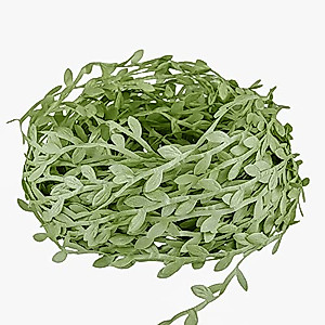 HECATY 132 Ft Leaf Ribbon, Artificial Eucalyptus Garland Vines Leaves String,Decorative Jungle Botanical Greenery for Baby Shower Home Wedding Party Balloon Wreaths DIY Craft