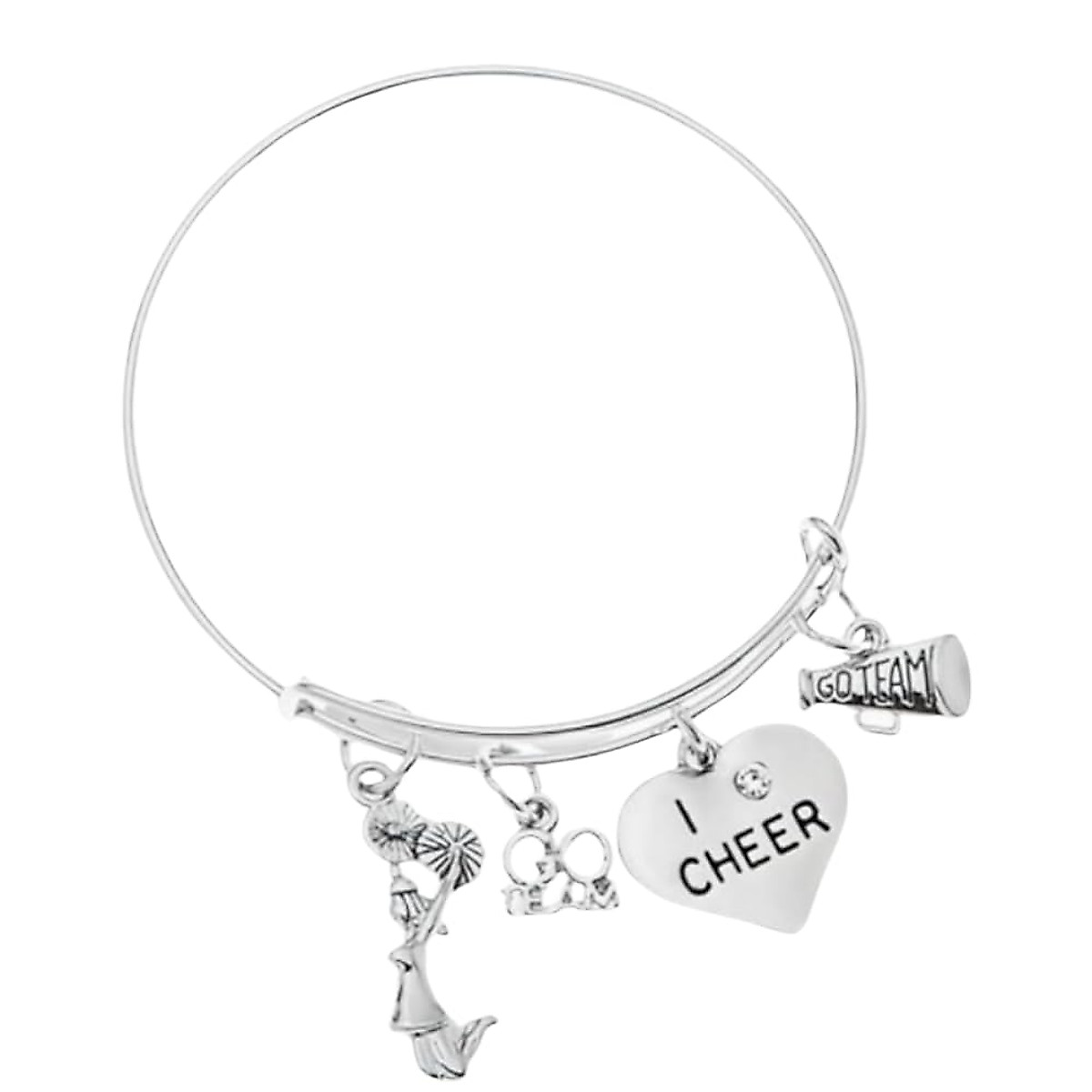 Infinity Collection - Cheer Bracelet - Adjustable Charm Bangle, Cheer Jewelry, Gift for Cheerleaders & Coaches, Non-Tarnish, Premium Quality