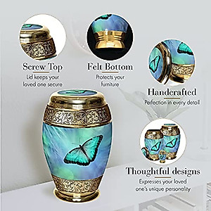 Bokeh Butterfly Urns for Human Ashes Adult Female Large, XL or Small Urns for Human Ashes & Urns for Ashes Adult Female for Home Burial Butterfly Urn