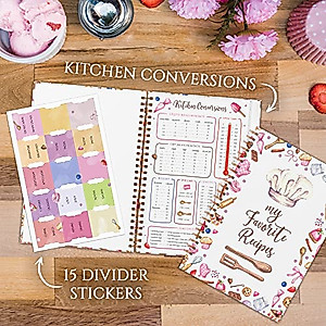 Recipe Book to Write in Your Own Recipes , 7"x10" Blank Recipe Book , Durable Hardcover Family Recipe Book , Recipe Book For Own Recipes , Recipe Organizer , 120 Pages Blank Cookbook, Recipe Binder