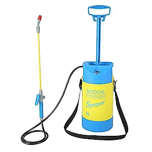 MOOCHI 1.3 Gallon Portable Lawn and Garden Pump Pressure Sprayer with Pressue Gauge Meter and Pressure Relief Valve, Safe Comfortable Usage