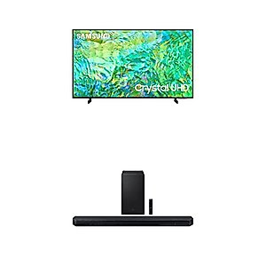 SAMSUNG 65-Inch Class Crystal UHD CU8000 Series PurColor, Object Tracking Sound Lite, (UN65CU8000, 2023 Model) HW-Q700C 3.1.2ch Soundbar w/Wireless Dolby Audio, (Newest Model)