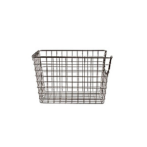 Spectrum Diversified Scoop Wire Basket, Vintage-Inspired Steel Storage Solution for Kitchen, Pantry, Closet, Bathroom, Craft Room & Garage, Small, Industrial Gray