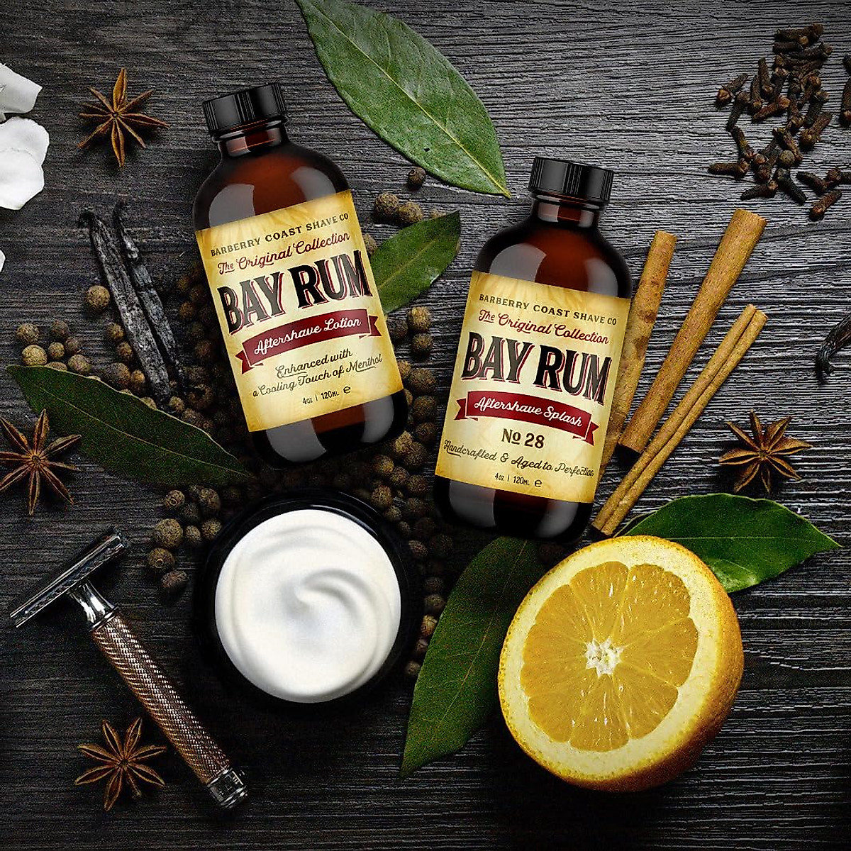 Bay Rum Aftershave Splash for Men - Crafted with Authentic Bay Oils from Dominica Republic in the Virgin Islands - Natural and Pure Ingredients - 4oz. - from Barberry Coast Shave Co.