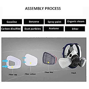 chengchuang 15IN1 Full-Face Respirators,Wide Field of View Lightweight, Widely Used in Paint spray, Chemical,Woodworking