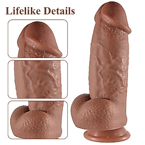 ferch Sex Toys Huge Thick Dildos, 2.4'' Diameter Realistic Silicone Anal Dildo with Strong Suction Cup for Hands-Free Play, Adult Sex Toys Big G Spot Dildo Lifelike Penis Adult Toys for Women Couple