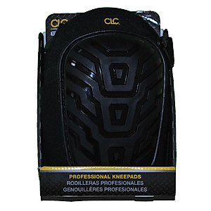 CLC Custom Leathercraft 345 Professional Kneepads, Supportive Gel Cushion, Breathable Neoprene Straps, Over Sized Caps for More Coverage, Ideal for Gardening, Flooring, Cleaning and Construction , Black