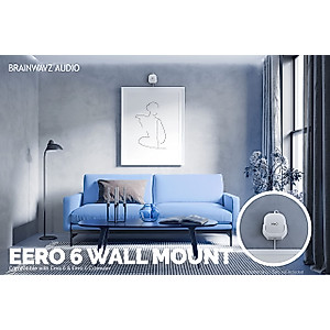 Screwless Wall Mount for Eero 6 Mesh WiFi Holder, Custom Design (NOT Compatible with Eero Pro 6 / Beacon), Strong VHB Adhesive, No Tools, No Mess, White by Brainwavz