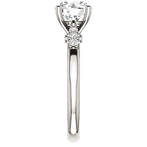 JEWELERYN 2 CT Moissanite Round Engagement Ring, Wedding Ring Bridal Set in Sterling Silver, Jewelry Gift for Women, Prong Set VVS1 Colorless Modern Wedding Ring Set, Perfect For Christmas Gift (10)