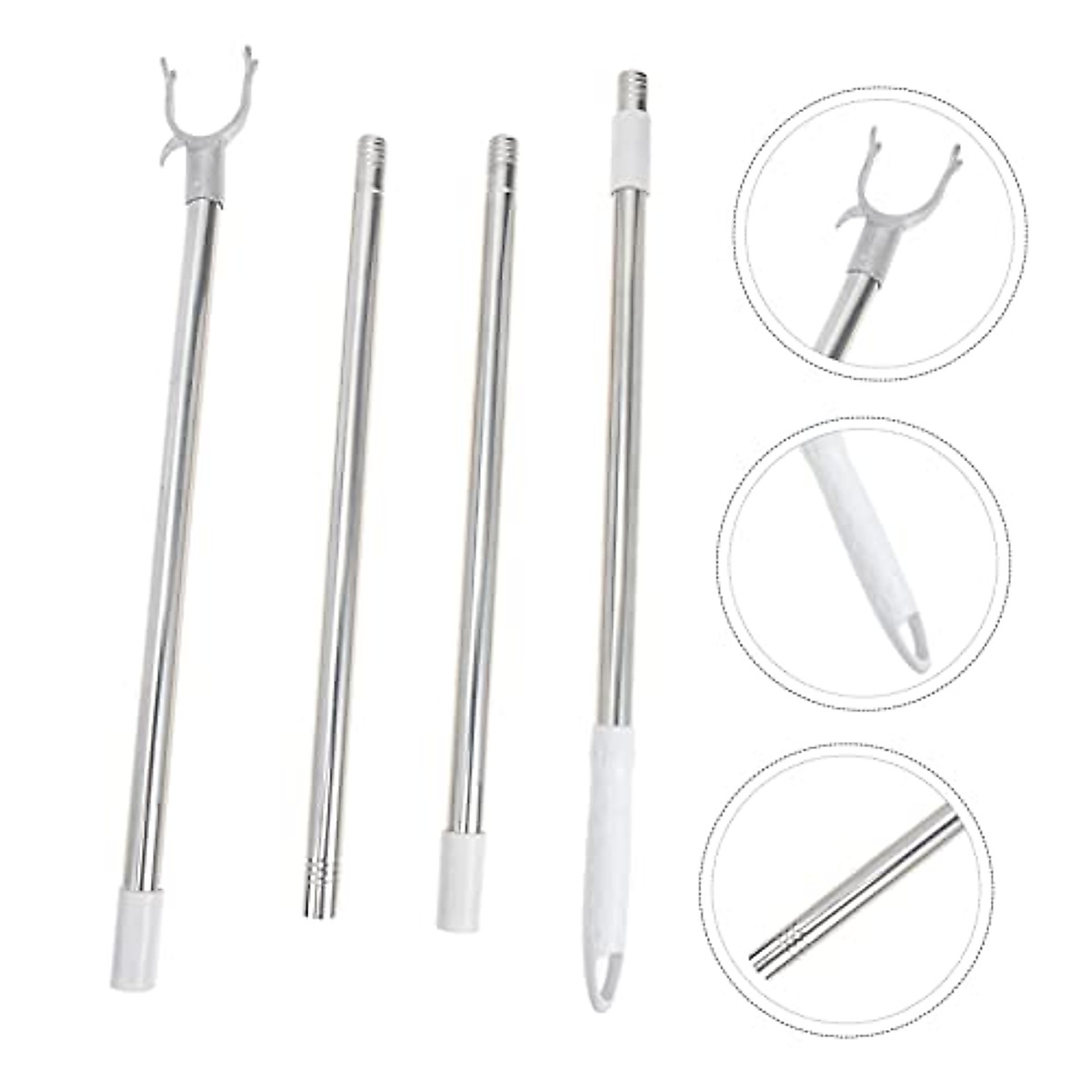 Cabilock 3pcs Clothing Shelf Cm Rod Utility Steel Outdoor Reacher Curtain Reach Retractable Hanger Pole Clo Stainless Adjustable Clothes Telescopic Wardrobe Poles Reaching with Long