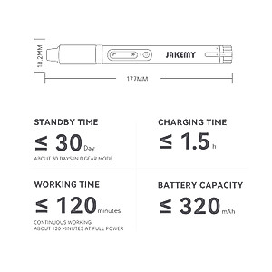 Small Electric Screwdriver, JAKEMY 3 Torque Adjustable Laptop Cordless Screwdiver Set, Rechargeable Mini Computer Screwdriver Kit for Electronics Repair with Shadowless LED Lamp