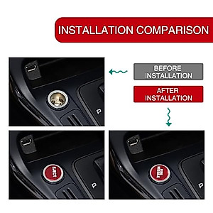 Gseigvee 2 PCS Car Cigarette Lighter Cover, Metal Cigarette Lighter Dust-proof Plug, Cigarette Lighter Scratch-resistant Protective Decoration, Universal Internal Accessories for Most Cars (Red)