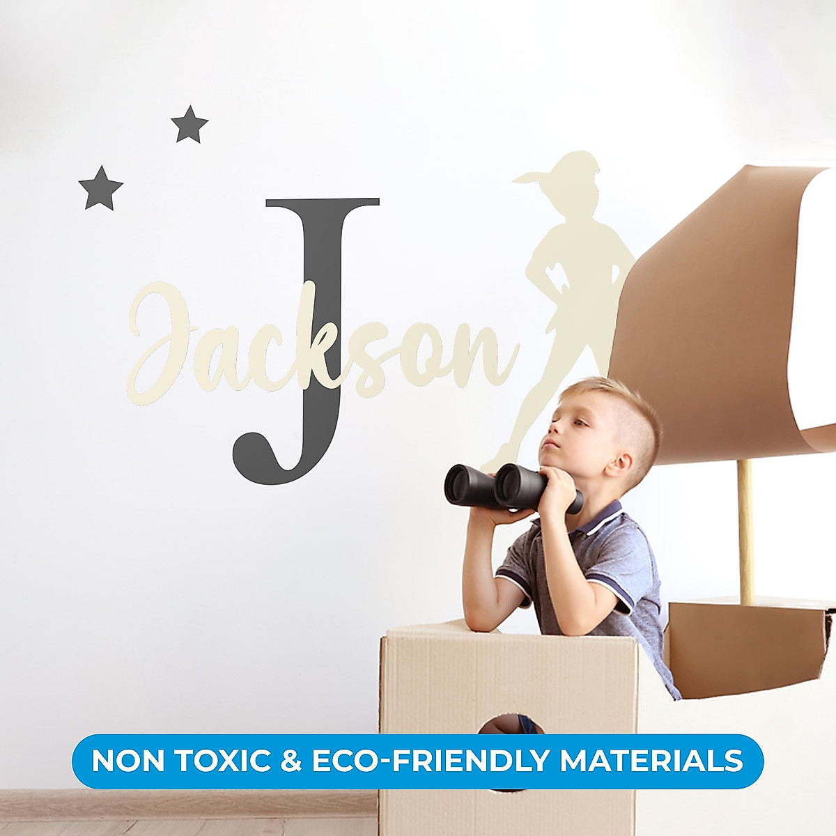 Custom Name & Initial Peter Pan I Wall Decal Home Decor I Wall Decor for Home Bedroom I Baby Room Decorations I Stickers for Kids I Multiple Options for Customization