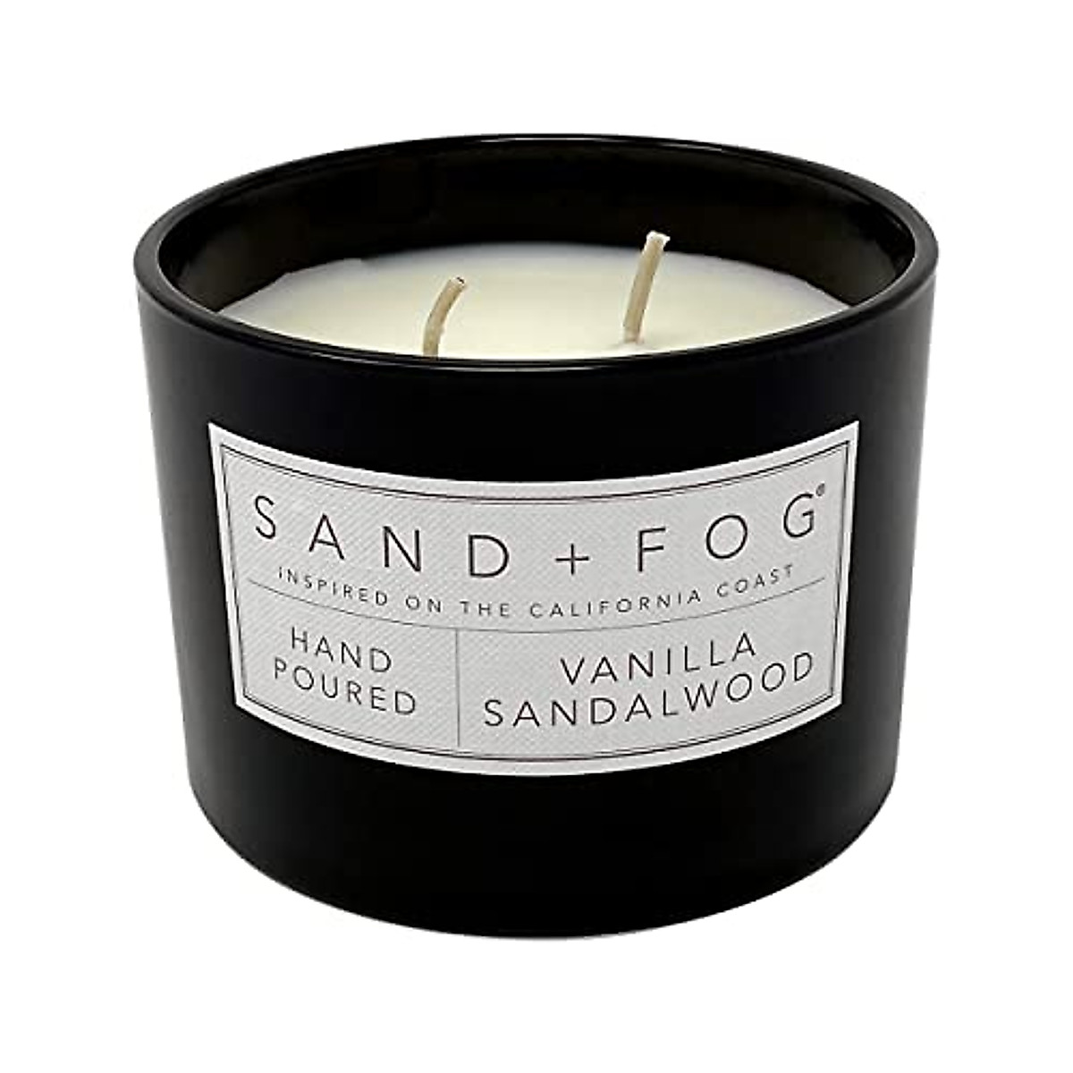 Sand + Fog Scented Candle - Vanilla Sandalwood – Additional Scents and Sizes – 100% Cotton Lead-Free Wick - Luxury Air Freshening Jar Candles - Perfect Home Decor – 12oz
