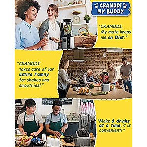 CRANDDI Unique Commercial Blenders with 1800 Watt and 80oz BPA-Free Container, Professional High-Speed Countertop Blenders for Smoothies,Self-Cleaning,K95 New Silver