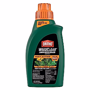 Ortho WeedClear Lawn Weed Killer Concentrate, Fast-Acting Formula Kills Dandelion, Crabgrass & Clover to the Root, 32 fl. oz.