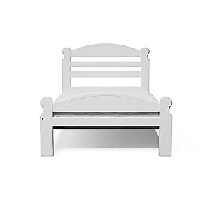 Twin XL Bed White Finish Arizona Wooden Single Bed Frame Easy to Assemble Crafted from Solid Pine Wood with Wooden Slats Includes 33.85 Tall Headboard and Footboard