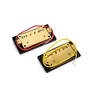 Metallor Humbucker Double Coil Pickups Neck and Bridge Pickup Compatible with LP Style Electric Guitar Parts Replacement Gold.