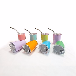 3oz Mini Tumbler Shot Glass Stainless Steel Vacuum Insulation Mini Tumbler Cup With Lid And Straw Mini Wine Bottle Sublimation Blanks Espresso Tumber Mug For Toddler Kids, No Spill (Pink)