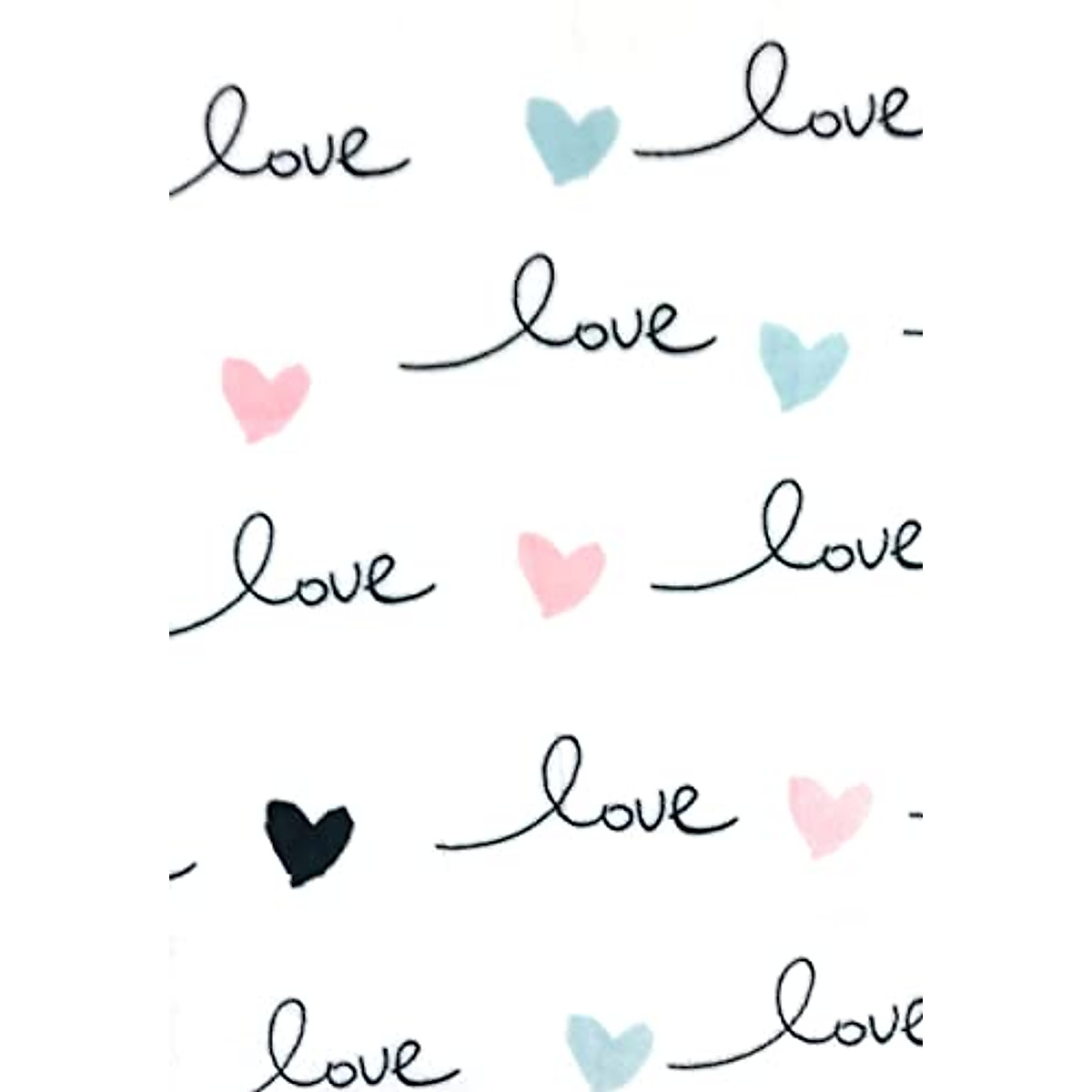 VCNY Valentine Soft Throw Blanket: All You Need is Love Love Love, Blue Pink Black White, Accent for Couch Sofa Chair Bed or Dorm (Design 6)