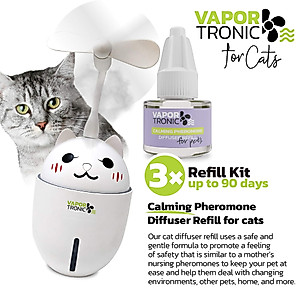 PetLuv Pheromone Diffuser Refill 3 Month Supply 3-Pack, Compatible with All Diffusers, MultiCat, Calming, Pet Behavior & Anxiety Support for Cats, Calm Formula for Scratching, Spraying, Marking