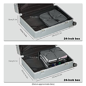 ELEZAY Hanging Packing Cubes Portable Travel Closet Collapsible Compression Clothes Organizer with Built in Shelves for Carry-on Luggage Suitcase Wardrobe Large_11.8 * 11.8 * 24 in, Grey