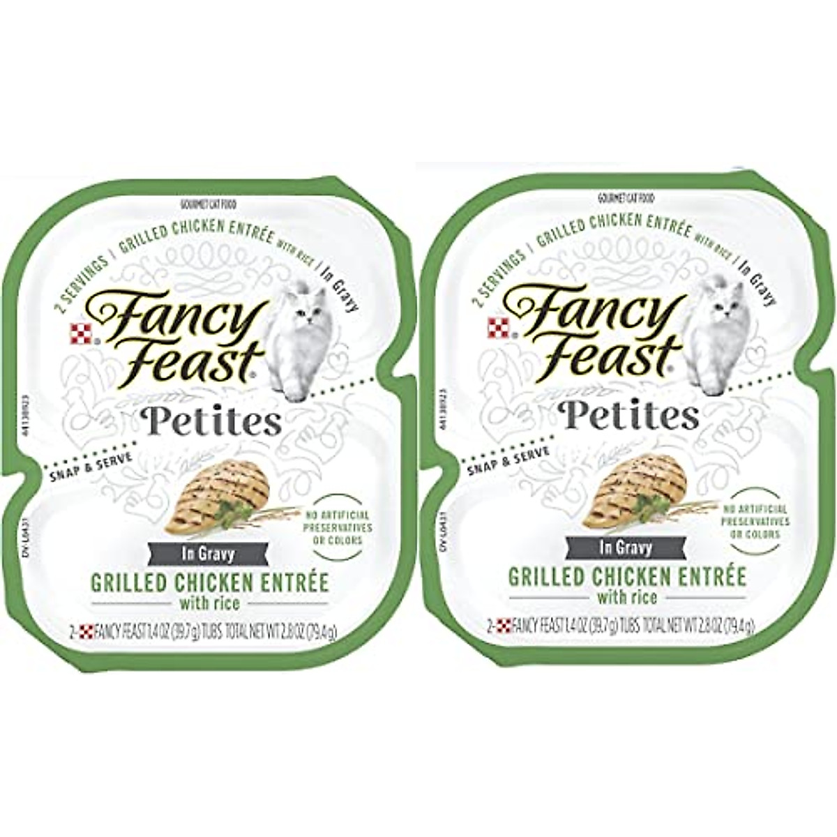 Fancy Feast Petites Wet Cat Food Variety Pack (24 Servings/12 Pack/6 Flavors) Salmon, Chicken, Whitefish, Tuna, Salmon, Grilled Chicken with Rice with LarasBundle Sticker