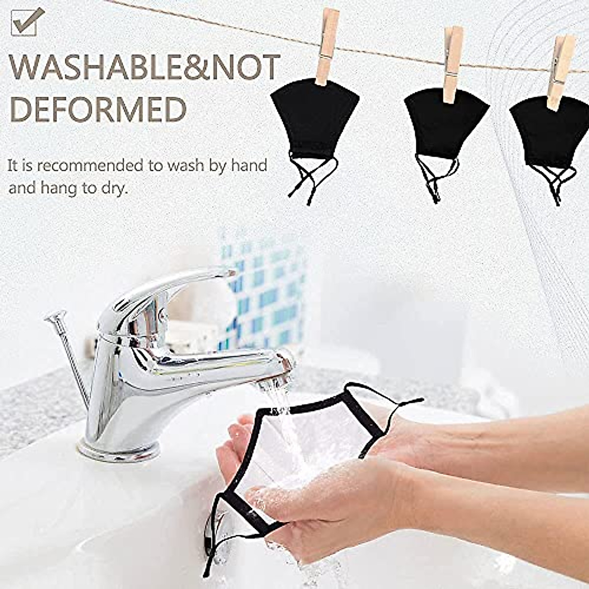 YYTDAISHU 10 Pack Black Reusable Breathable Cloth Face Protection, Adjustable Washable Male and Women Fashion Face Protection Cover