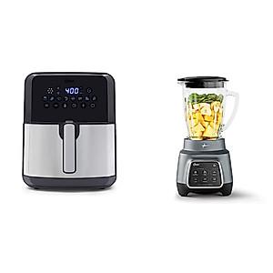 Oster DiamondForce Nonstick XL 5 Quart Digital Air Fryer + Oster Touchscreen Blender, 6-Speed, 6-Cup