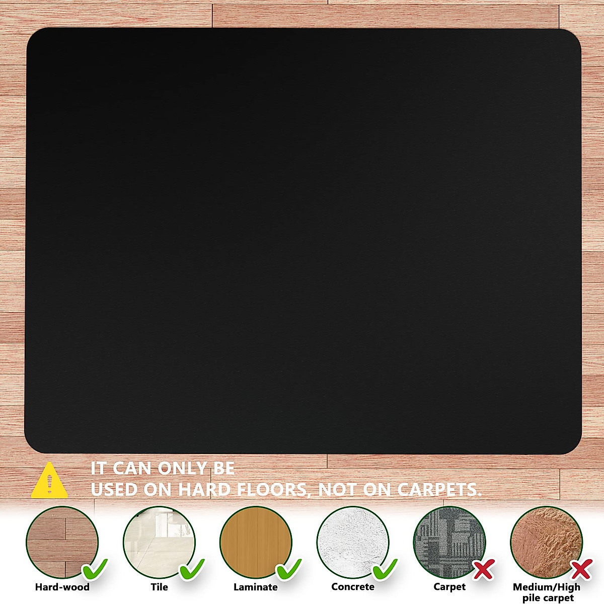 Naturehydro Low Pile Carpet Chair Mats - 48" x 30" x 0.09" Thick Transparent ChairMats, Clear Chair Mat for Office Chair on Carpeted Floors, Easy Rolling,BPA and Phthalates Free (Rectangle)