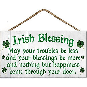 Irish Blessing Happiness Friendship Gift Plaque St Patricks Day Lucky House Sign (US-G069)