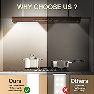 Okumoe Under Cabinet Lights, Premium LED Motion Sensor Under Cabinet Lighting, 3 Color Temperatures Closet Light for Wardrobe, Cupboard, Kitchen, 12" Wireless Rechargeable(2 Pack)