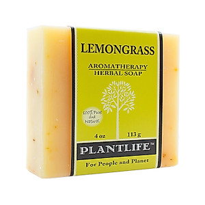 Plantlife Lemongrass Bar Soap - Moisturizing and Soothing Soap for Your Skin - Hand Crafted Using Plant-Based Ingredients - Made in California 4oz Bar