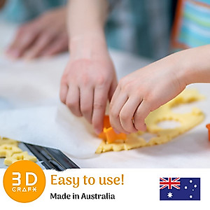 3dcrafx Cartepilla Worm Cookie Cutter and Stamp Set for Baby Shower, Cookie Mould, Professional Baking Dough Tools