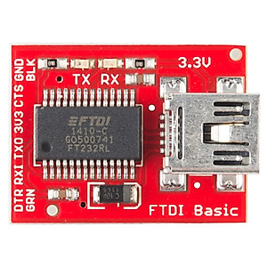 SparkFun FTDI Basic Breakout - 3.3V Development Tool with USB Mini-B Connector Save Space and Money in Your DIY Electronics Projects Pinout of This Board Matches The FTDI Cable