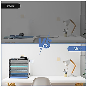 DALTACK 5 Tier Paper Organizer Letter Tray Mesh Metal Desk File Organizer for Home & Office, Black