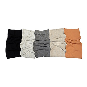 tittimitti 100% Cashmere Knitted Neck Gaiter Neck Warmer Loop Scarf for Men and Women. (Black)