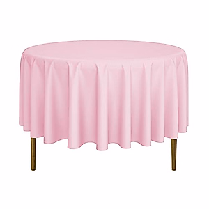 Lann's Linens - 90" Round Premium Tablecloth for Wedding/Banquet/Restaurant - Polyester Fabric Table Cloth - Pink