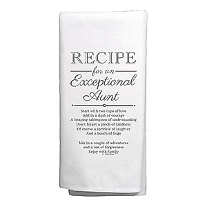 ThisWear Aunt Gifts from Niece or Nephew Recipe for an Exceptional Aunt Kitchen Hand Towel Kitchen Tea Towel White