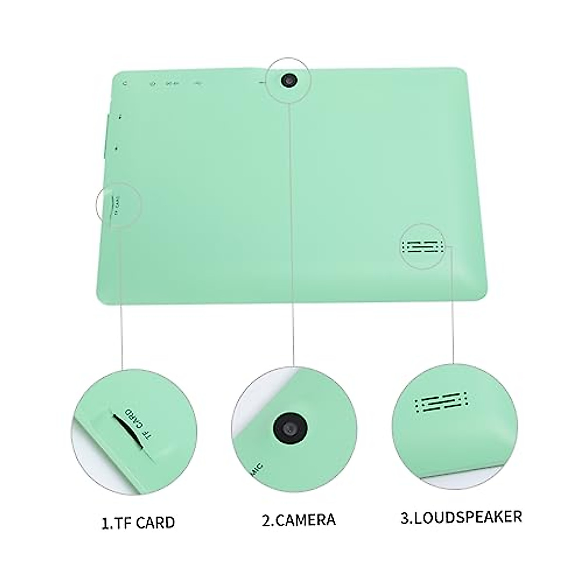 Hemobllo Inch Tablet Kids Tablet Kids pad Kids Tablet Childrens Tablet Children's Tablet Children Tablet WiFi Children's mat Computer Green Tablet