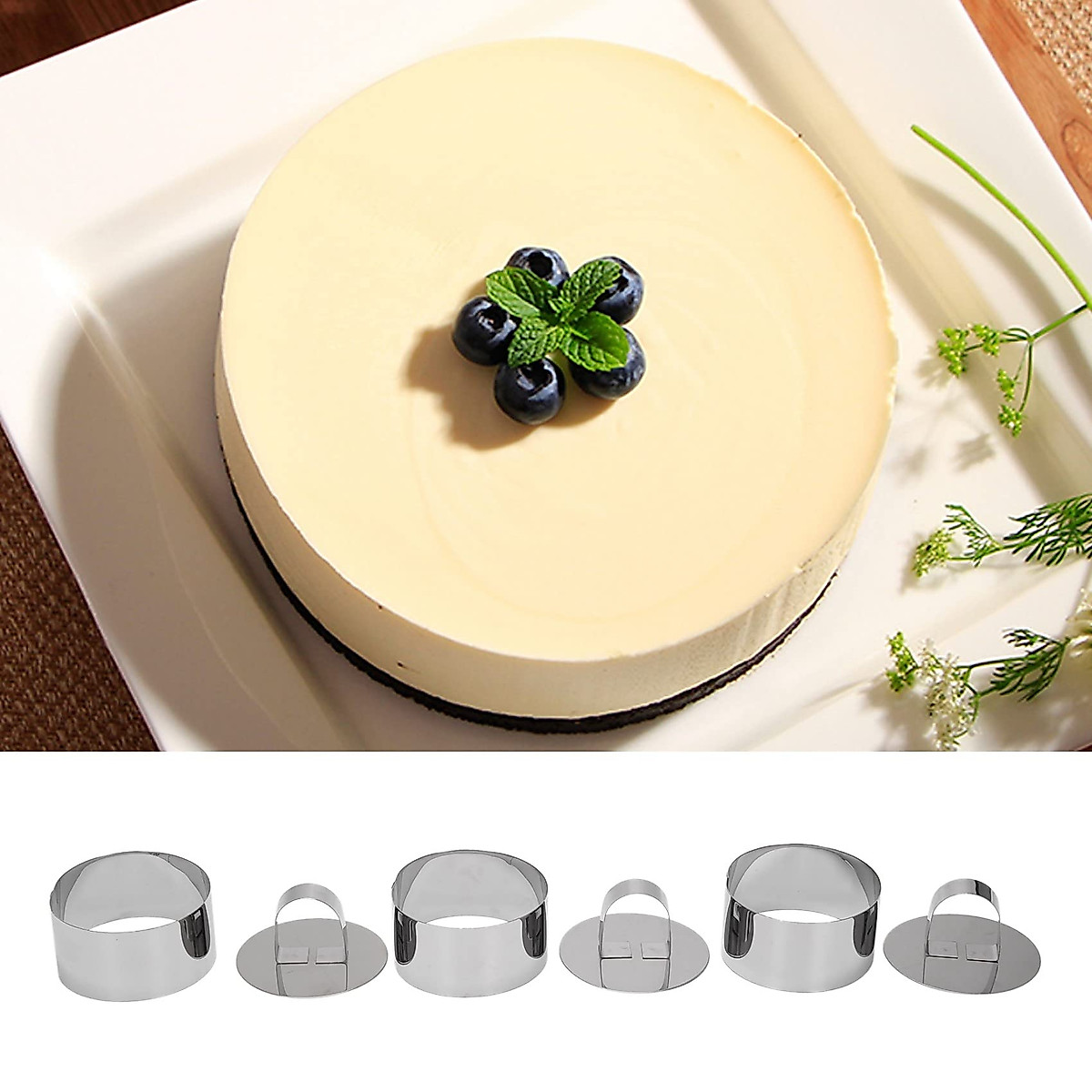 Synpinya Set of 12 Rings, Mousse Molds and Pastry Baking Ring,Food Ring Mould Dessert Rings Set for Pastry Baking