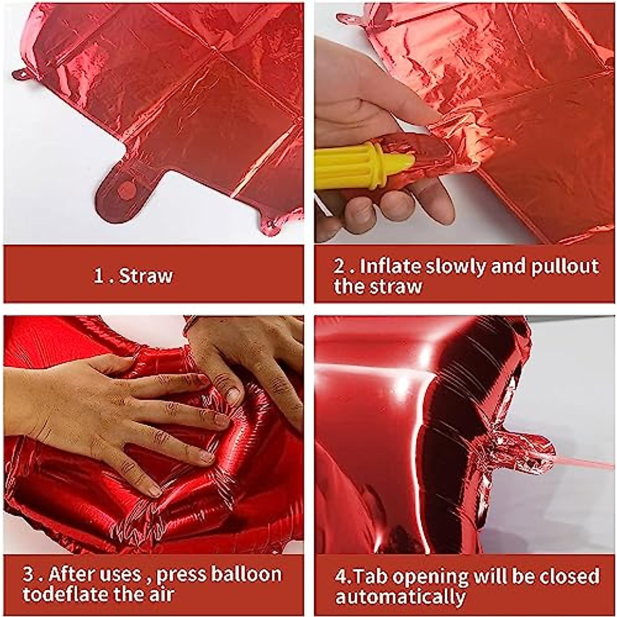 40 inch Red Number 2 Balloon Mini Mouse Head Balloon, Cartoon Mouse Birthday Party Supplies, 2th Birthday Decorations for Kids, Red Theme Party Decoration Supplies