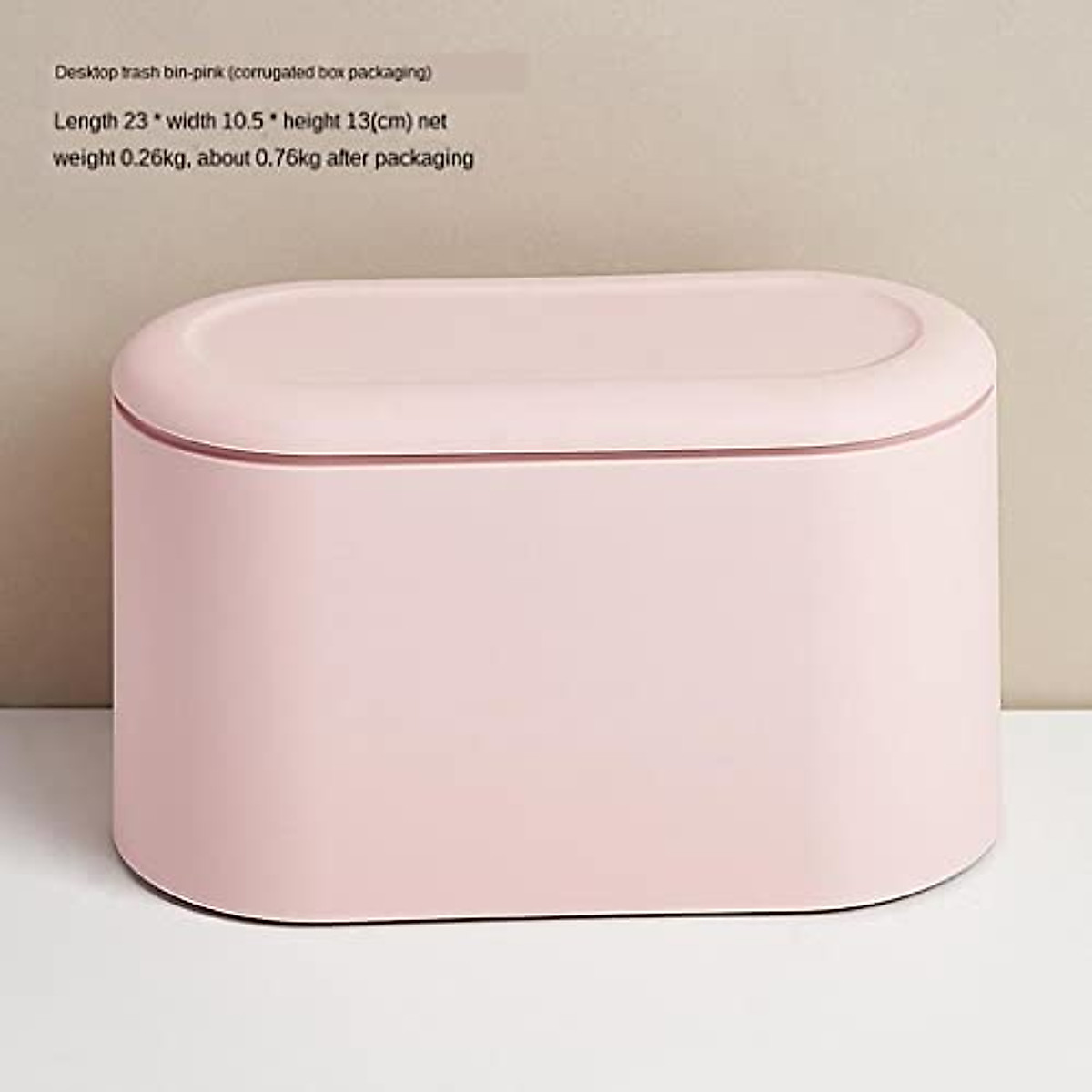 Leefasy Desk Trash Can Wastebasket Or Recycling Bin Garbage Waste Trash Bucket Lid Dust Bin for Home Or Office, Pink
