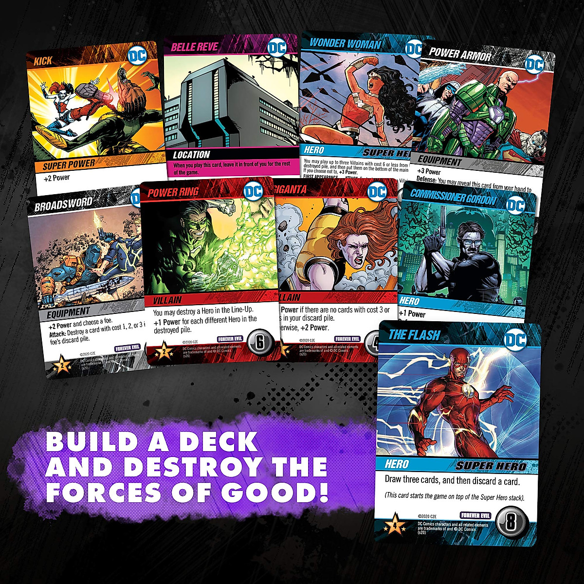 DC Deck-Building Game: Forever Evil - It’s Good to be Bad - Play as DC Universe Villains Harley Quinn,Deathstroke,Black Adam - 2 to 5 Players - Ages 15+
